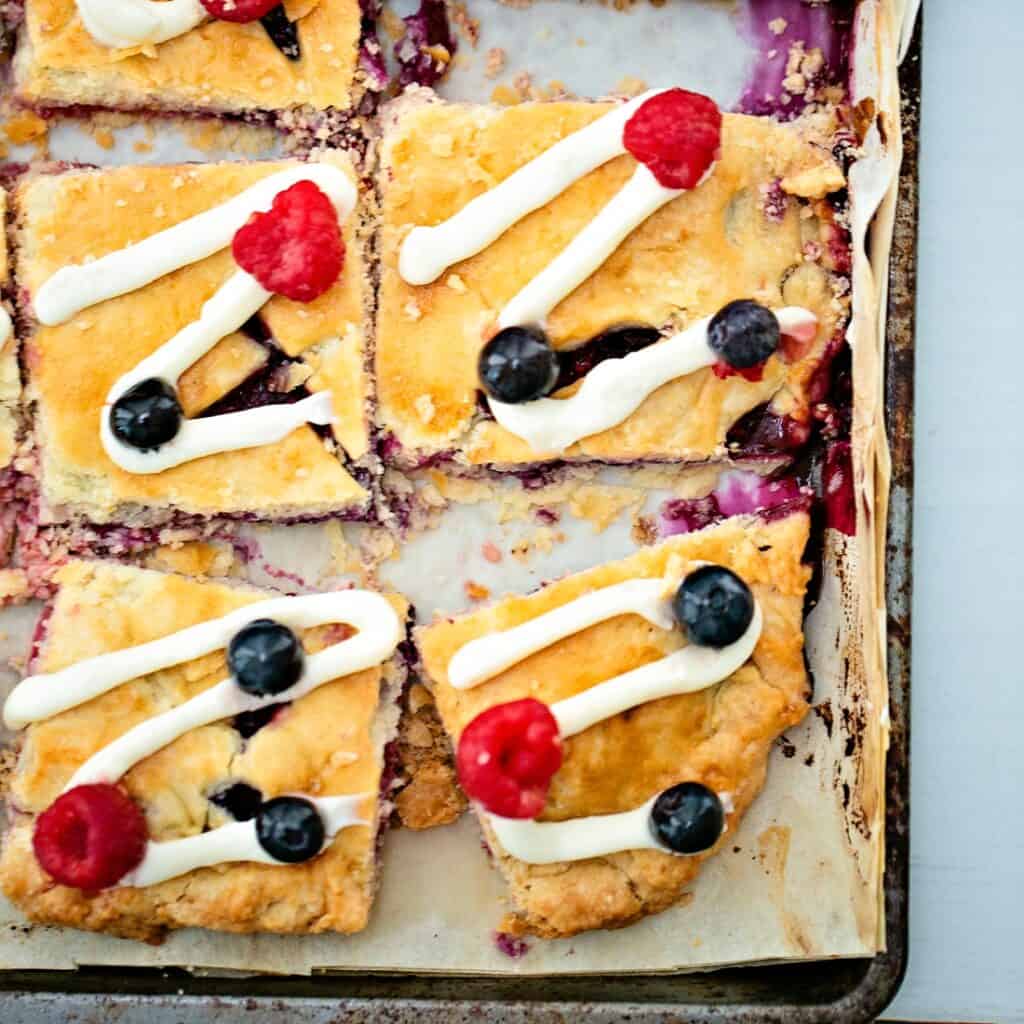 Raspberry Blueberry Slab Pie Patriotic Dessert