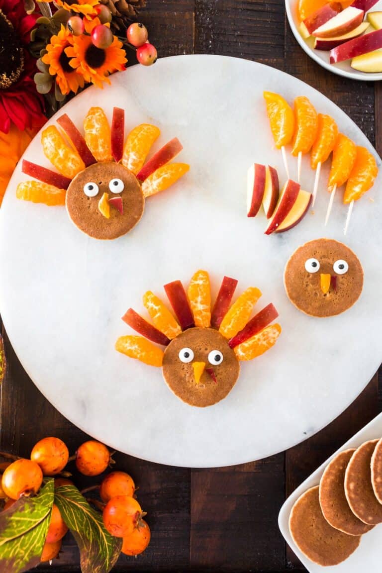 Thanksgiving Turkey Pancakes - Thanksgiving Breakfast for Kids