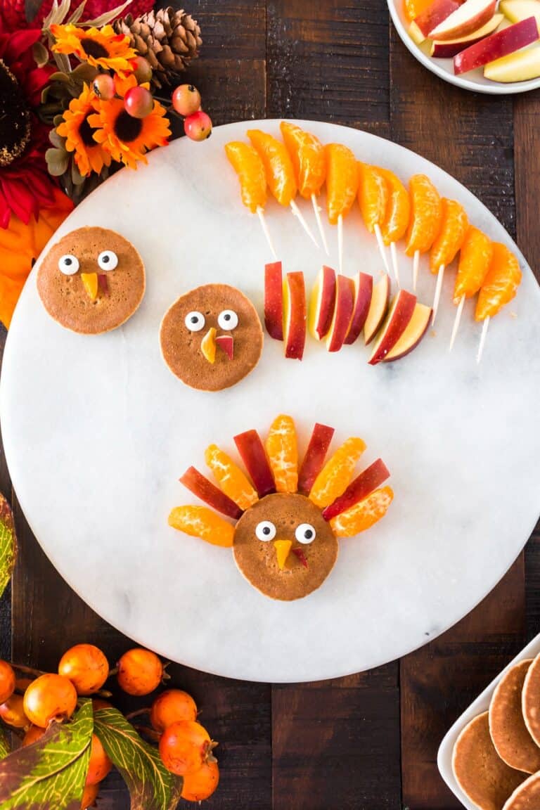 Thanksgiving Turkey Pancakes - Thanksgiving Breakfast for Kids