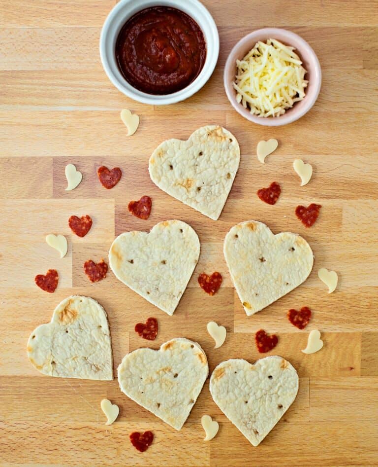 Heart Shaped Pizza - Cute Valentine lunch idea for kids.