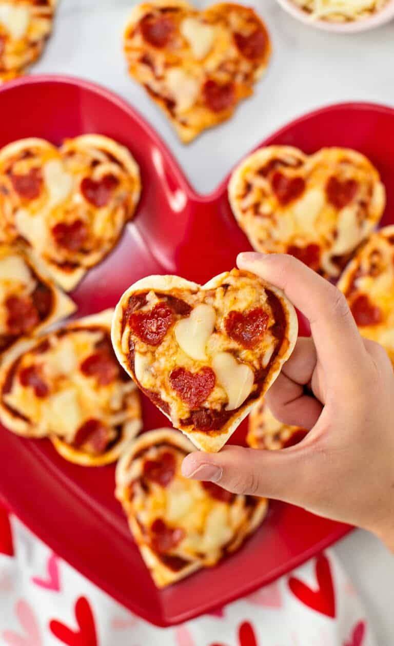 Heart Shaped Pizza - Cute Valentine lunch idea for kids.