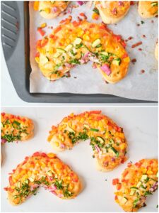Mini Rainbow Pizzas - Cute Rainbow or St Patrick's Day Food