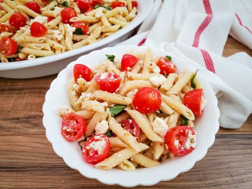 The Easiest Tomato Feta Pasta Salad Recipe