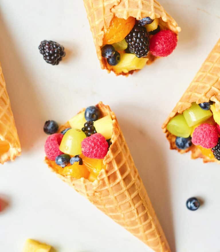 Rainbow Fruit Cones - Healthy Summer Snack for Kids