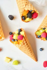 Rainbow Fruit Cones - Healthy Summer Snack for Kids