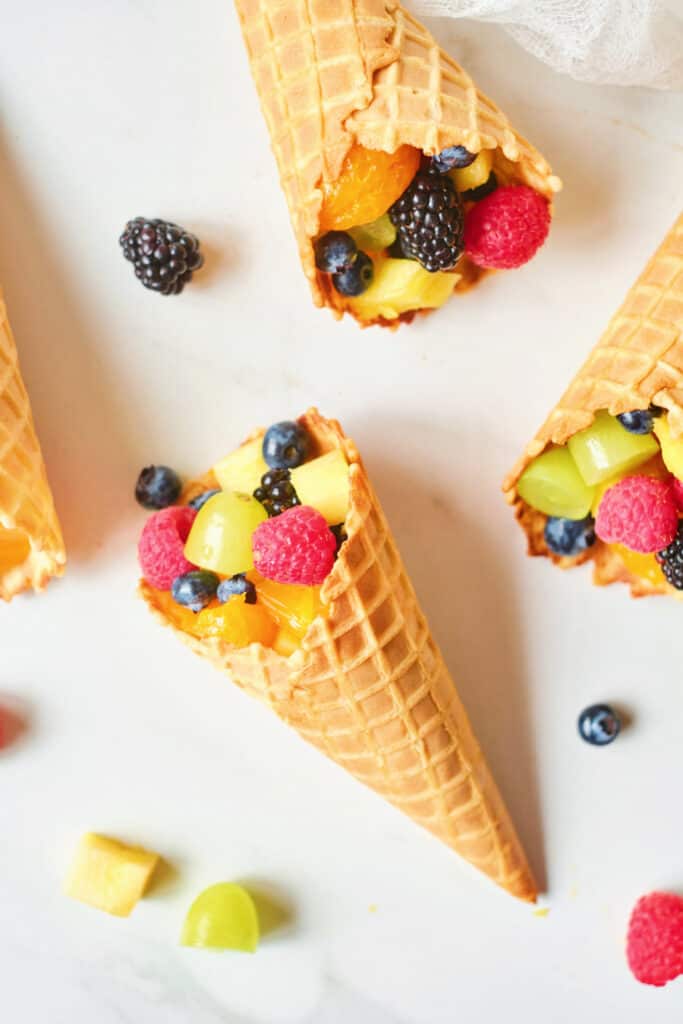 Rainbow Fruit Cones - Healthy Summer Snack for Kids