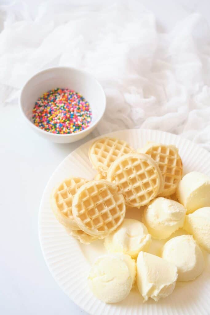 Mini Waffle Ice Cream Sandwiches - Easy Frozen Summer Treat for Kids