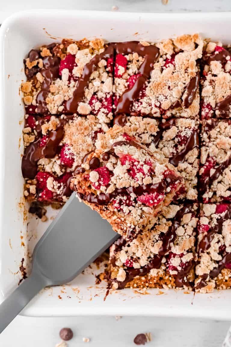Raspberry Crumble Oat Bars - The Best Recipe!