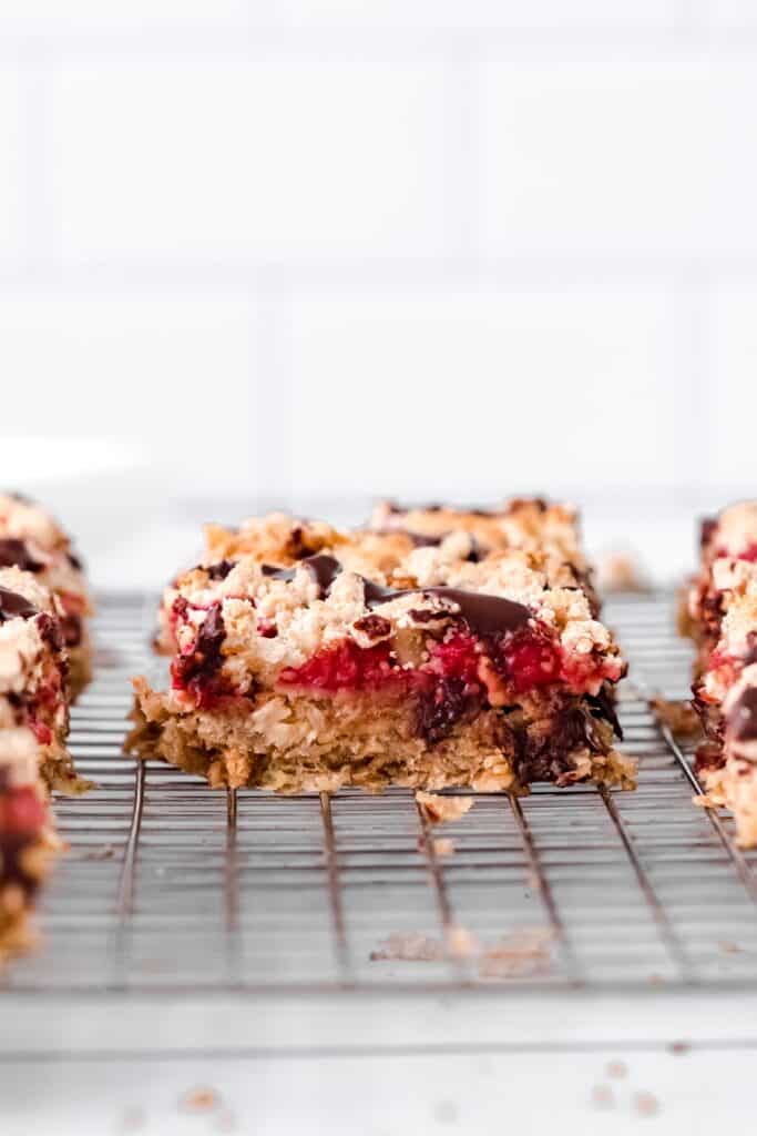 Raspberry Crumble Oat Bars - The Best Recipe!
