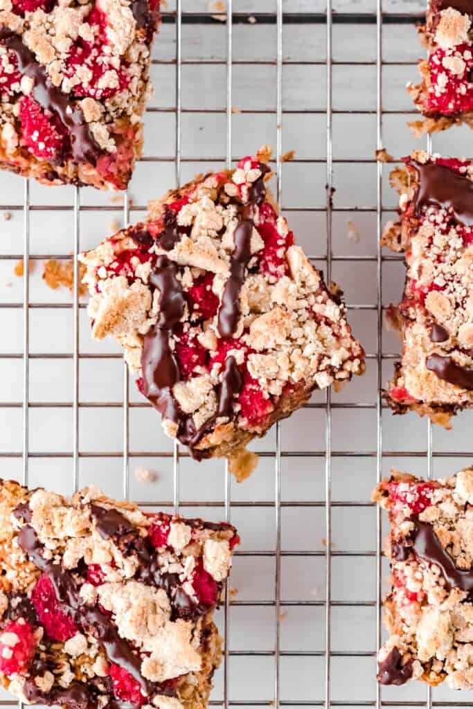 Raspberry Crumble Oat Bars - The Best Recipe!