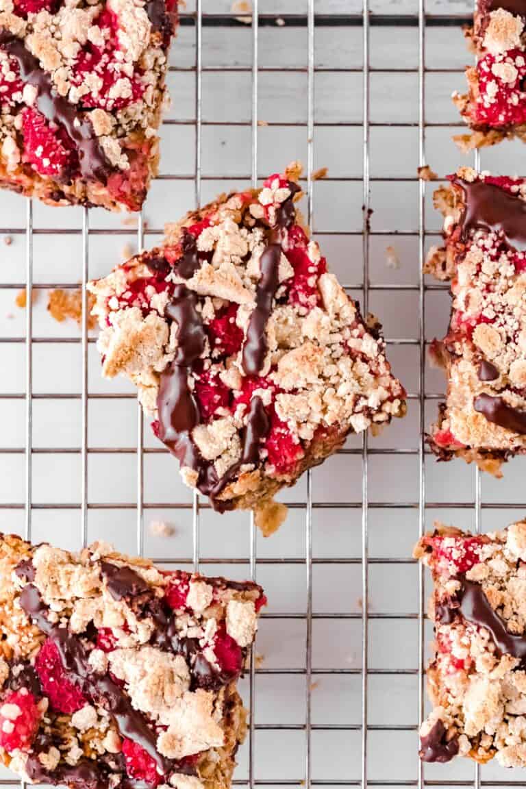 Raspberry Crumble Oat Bars - The Best Recipe!