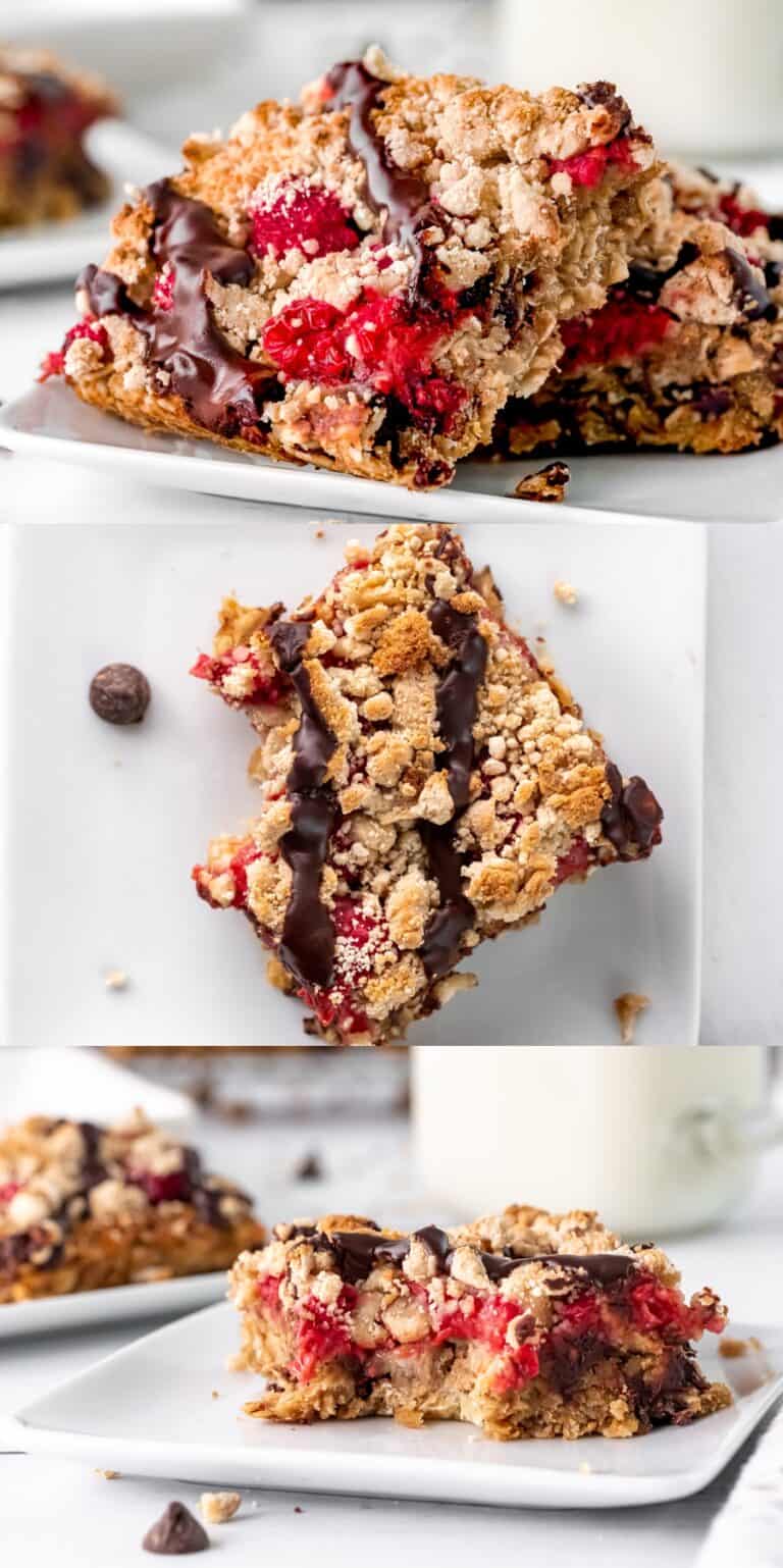 Raspberry Crumble Oat Bars - The Best Recipe!