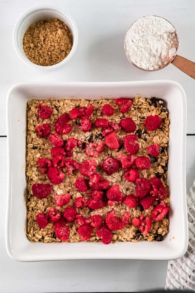 Raspberry Crumble Oat Bars - The Best Recipe!