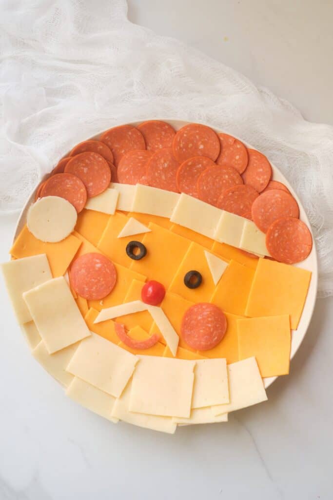 Easy Santa Christmas Cheese Board