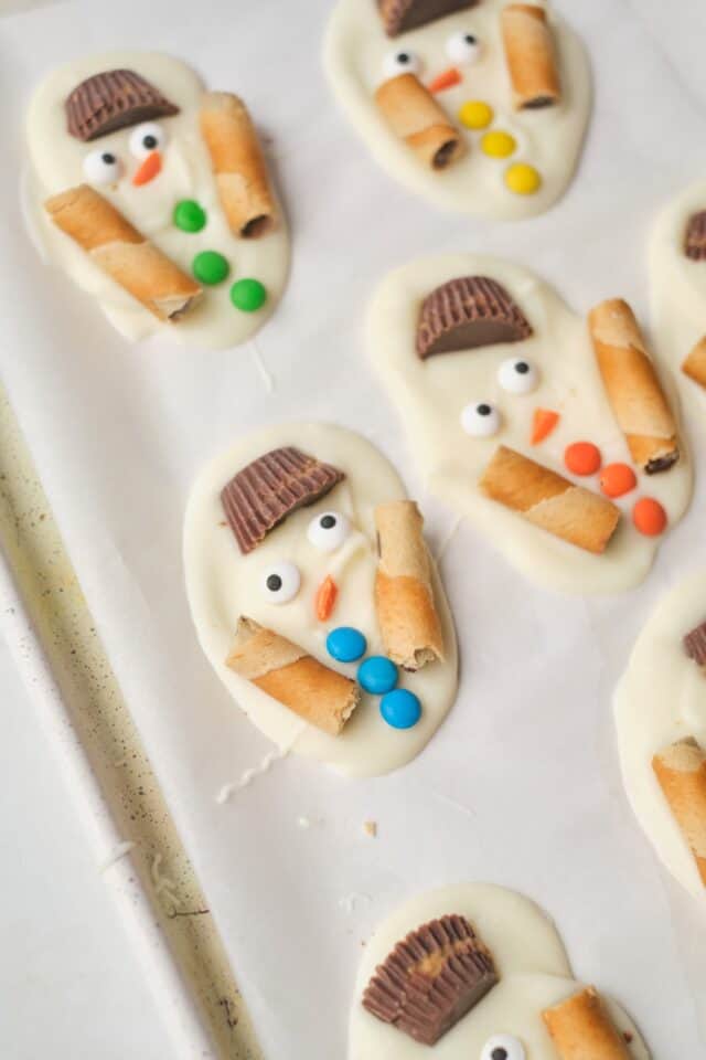 Melted Snowman Chocolate Bark