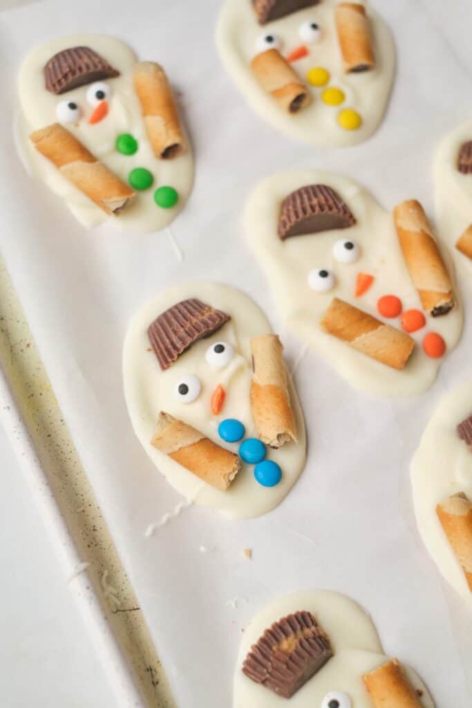 Melted Snowman Chocolate Bark