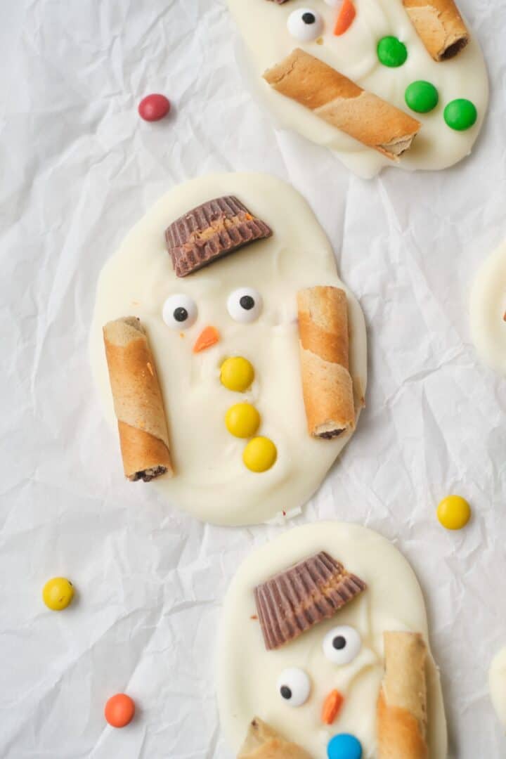Melted Snowman Chocolate Bark