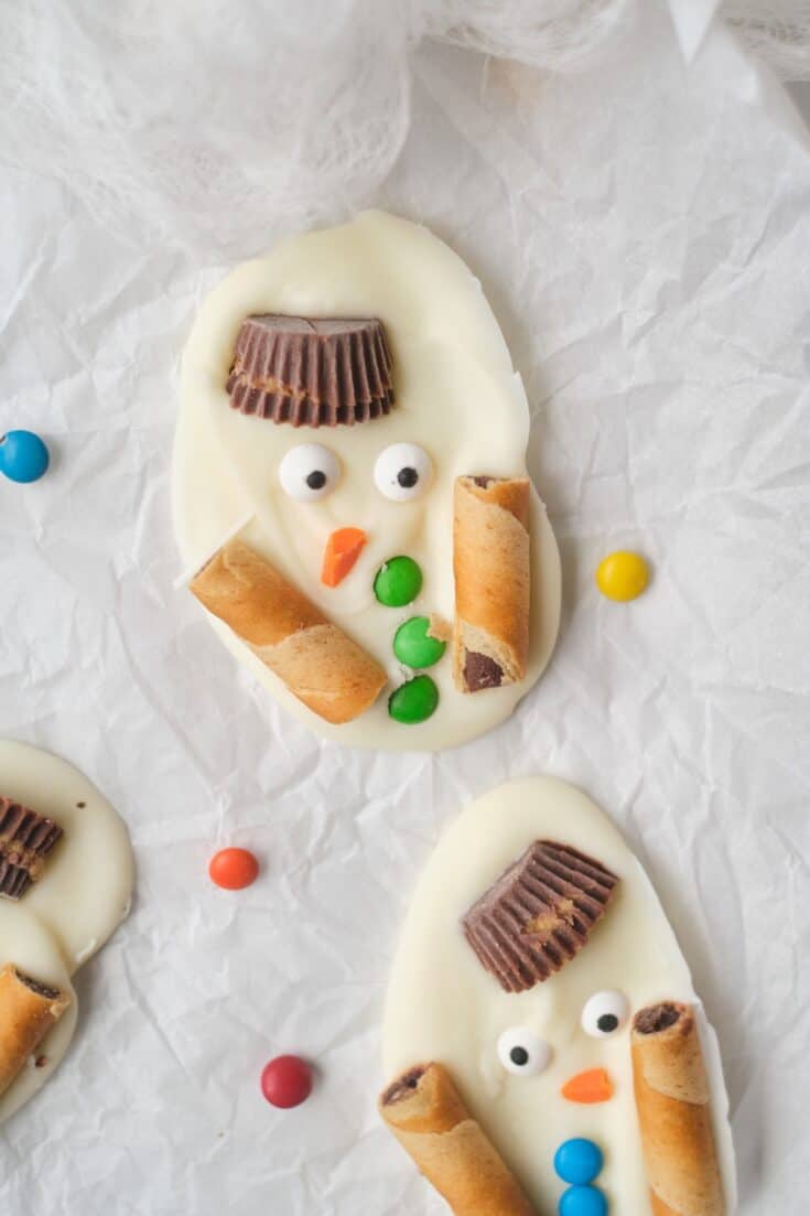 Melted Snowman Chocolate Bark