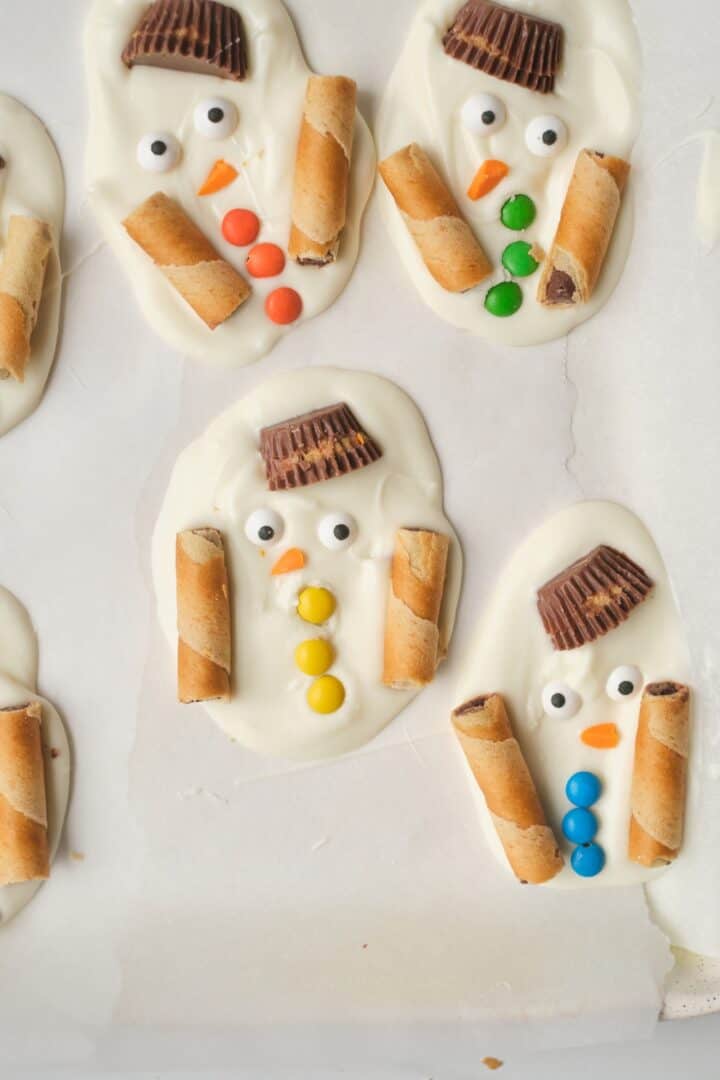 Melted Snowman Chocolate Bark