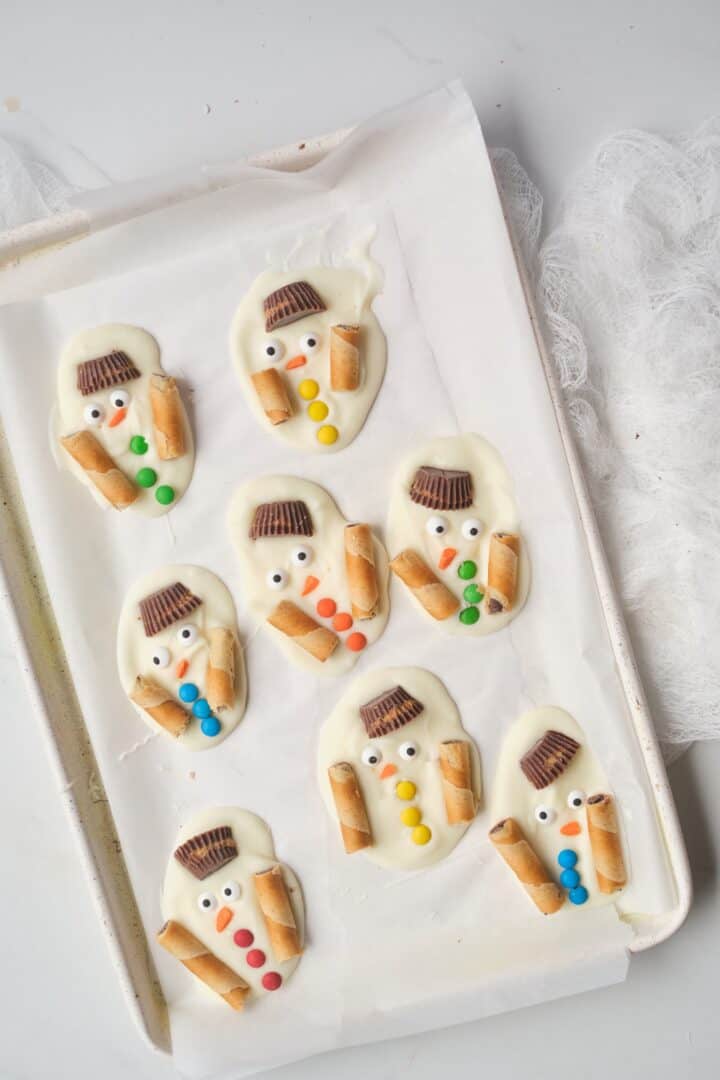 Melted Snowman Chocolate Bark