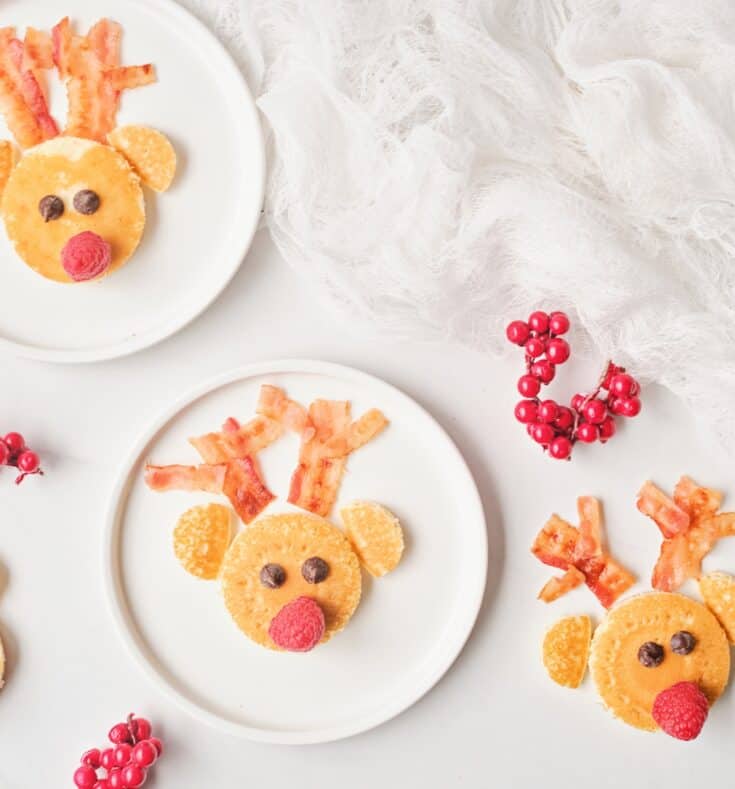 Rudolph Reindeer Christmas Pancakes - Christmas Morning Breakfast