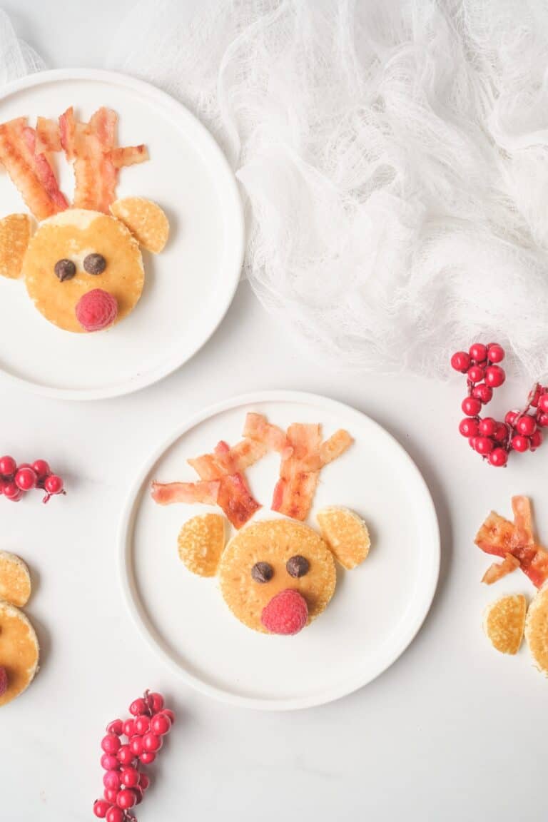 Rudolph Reindeer Christmas Pancakes - Christmas Morning Breakfast