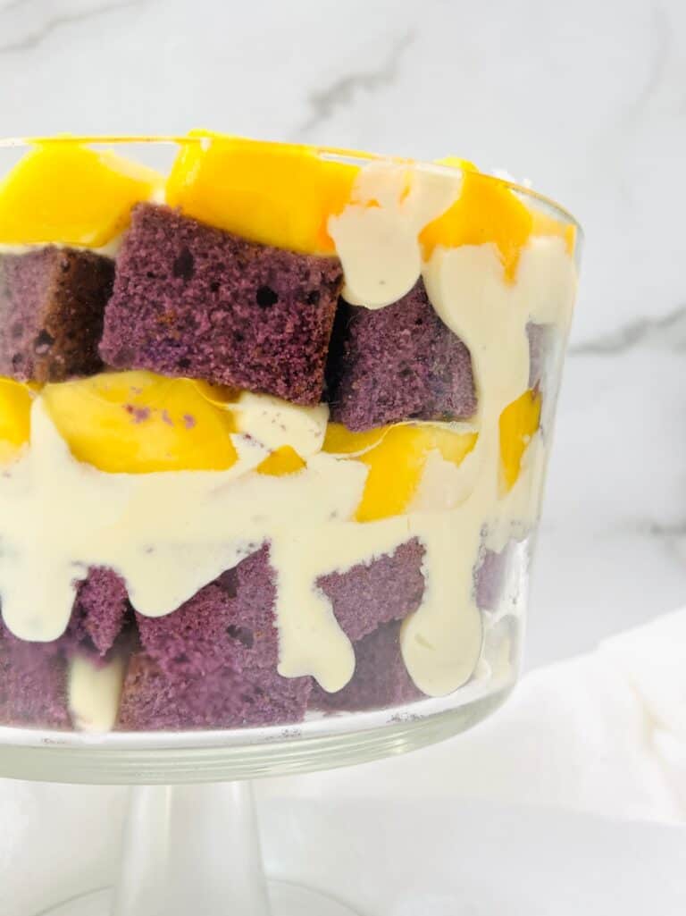 Delicious Ube Mango Coconut Trifle Dessert Recipe