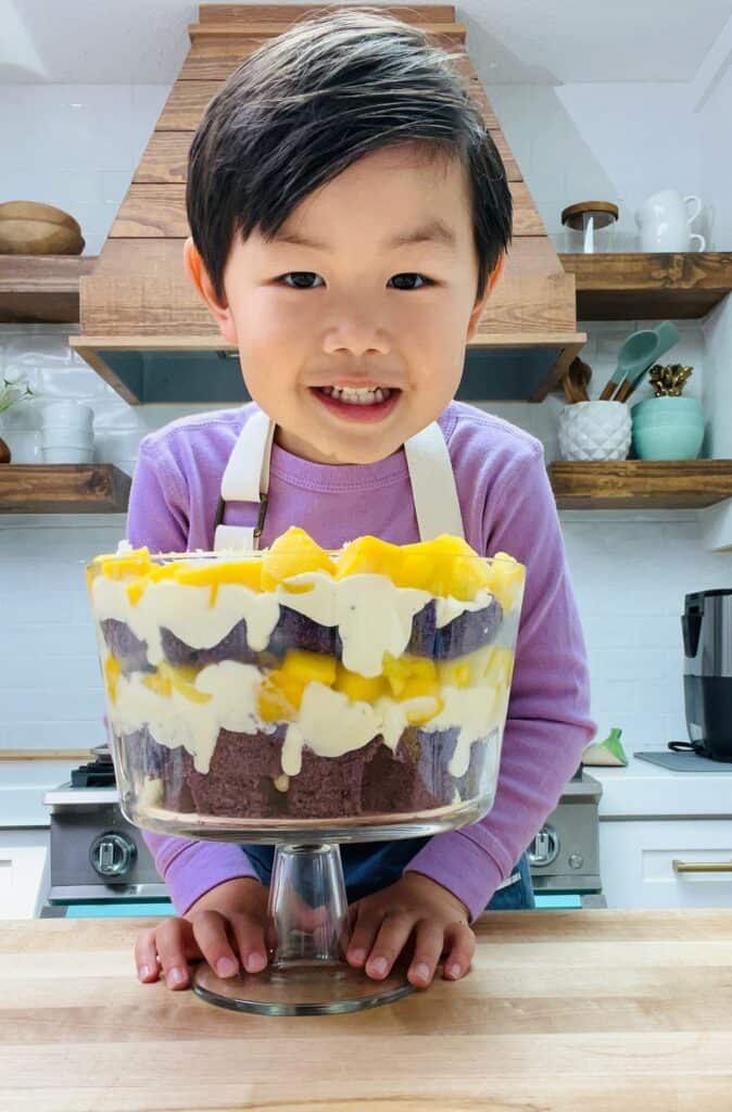 Delicious Ube Mango Coconut Trifle Dessert Recipe