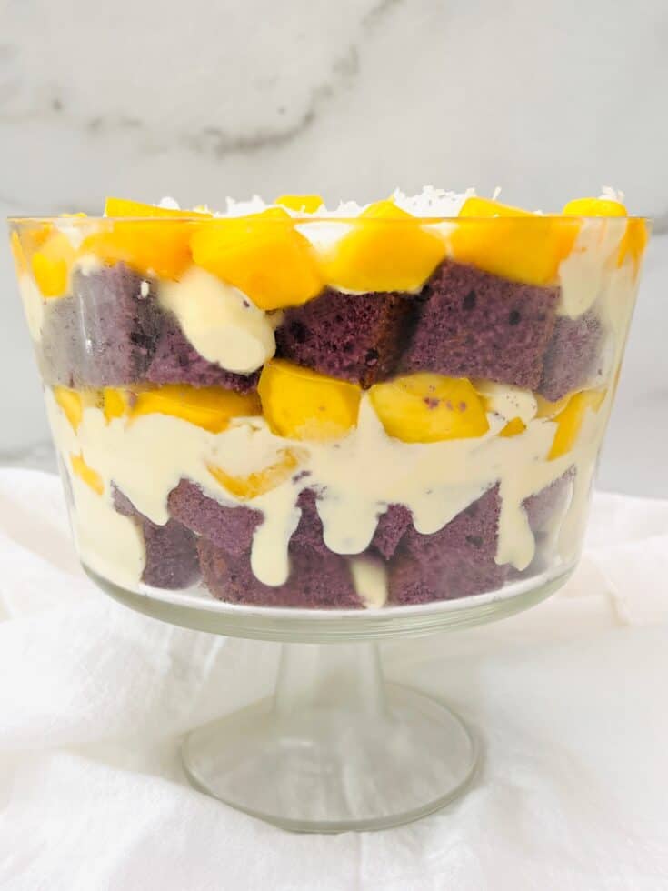 Delicious Ube Mango Coconut Trifle Dessert Recipe