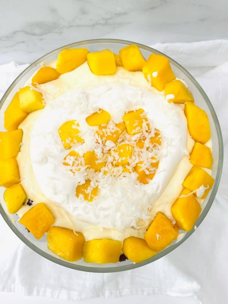 Delicious Ube Mango Coconut Trifle Dessert Recipe