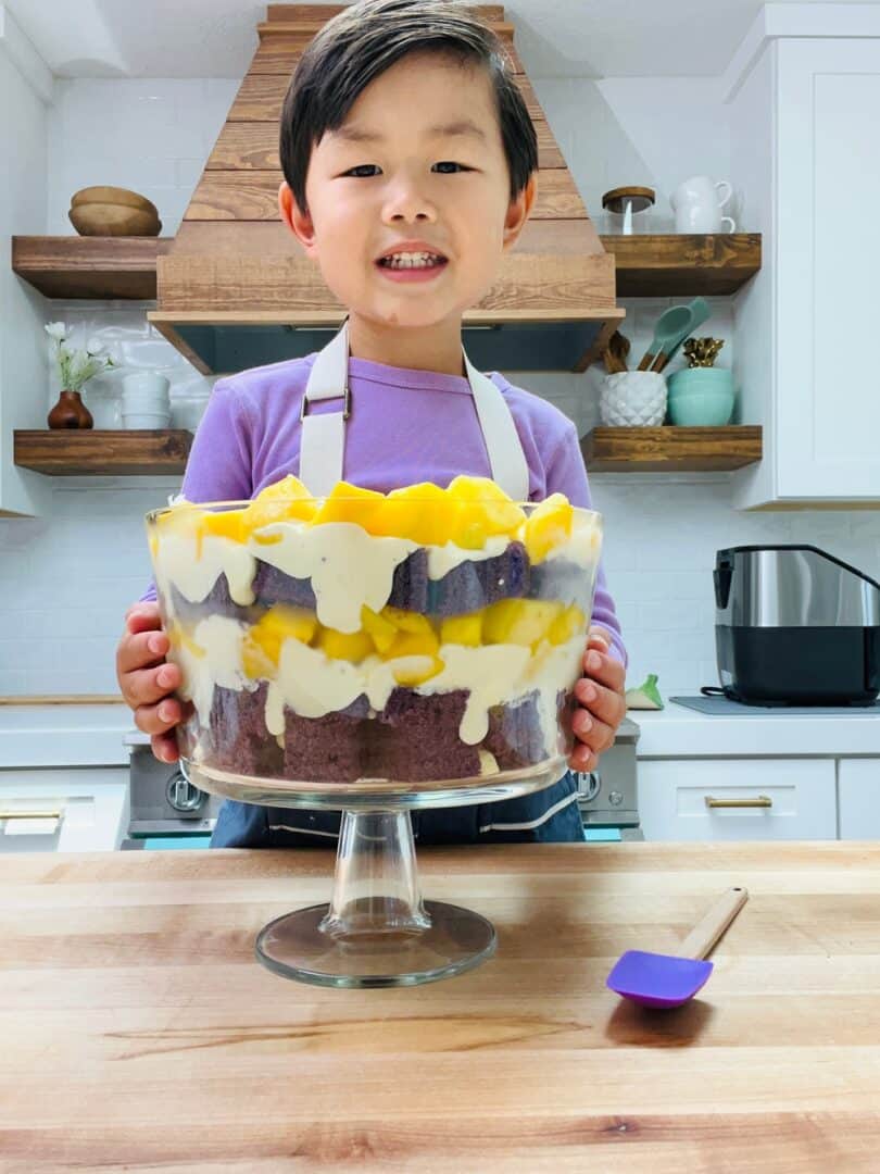 Delicious Ube Mango Coconut Trifle Dessert Recipe