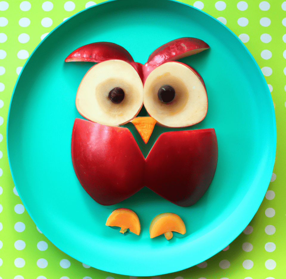 Apple Owl Food Art