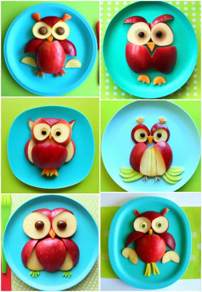 Apple Owl Food Art