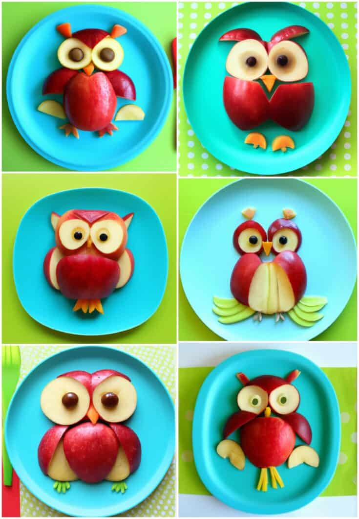 Apple Owl Food Art
