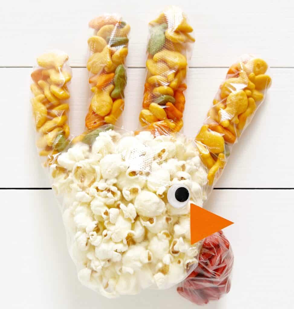 Turkey Popcorn Handprint Treats Make The Best Thanksgiving Favors