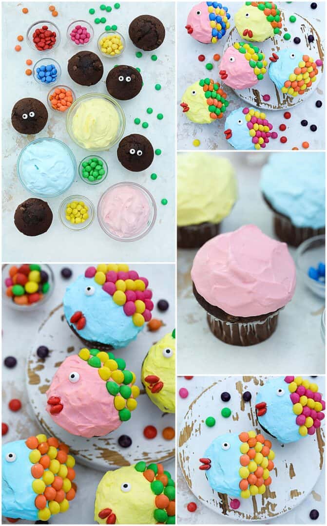 How to Make Easy And Colorful Fish Cupcakes