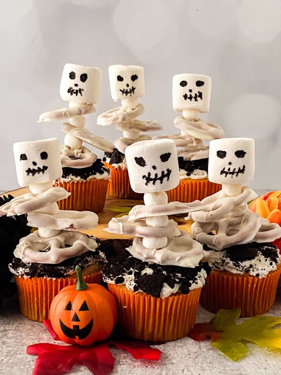 Get Your Spook On with Skeleton Cupcakes