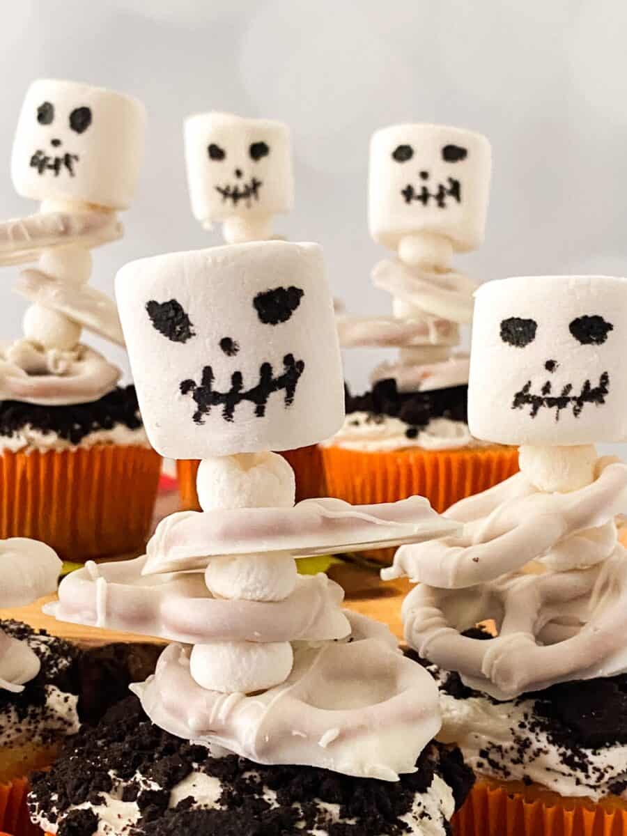 Get Your Spook On with Skeleton Cupcakes
