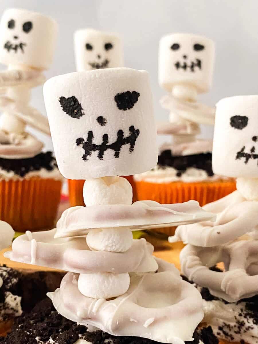 Get Your Spook On with Skeleton Cupcakes