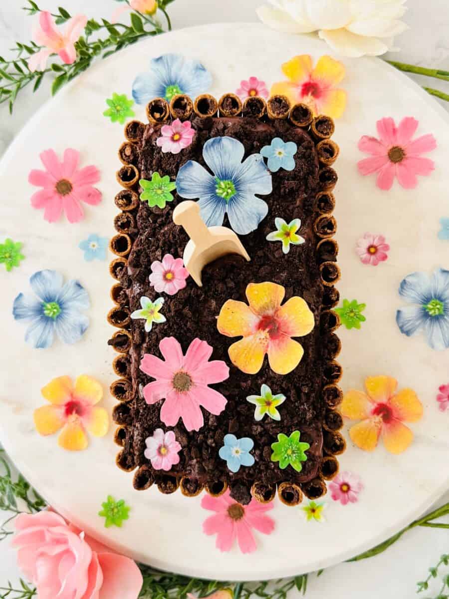 Beautiful Mother's Day Garden Flower Cake Kids Can Make