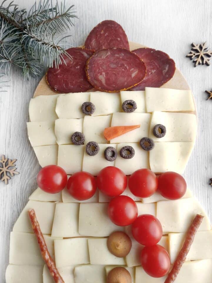 Fun and Festive Snowman Charcuterie Board