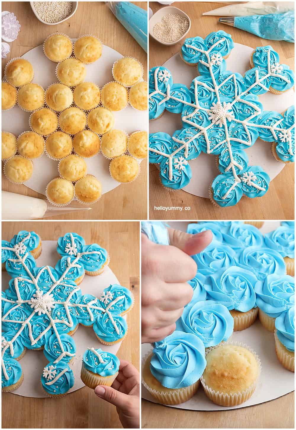 Beautiful Snowflake Cupcake Cake Christmas Dessert